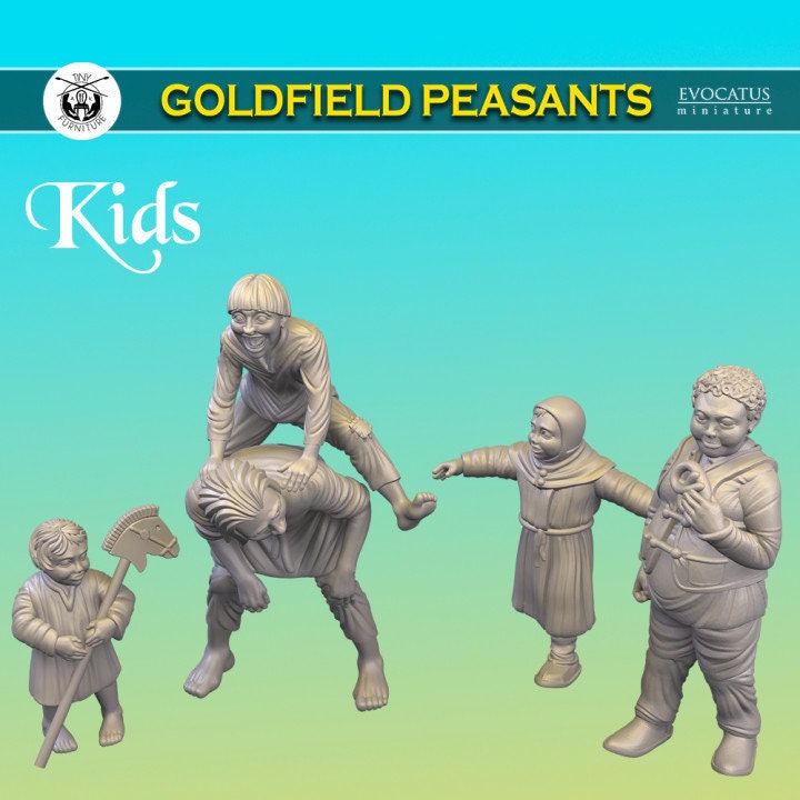 5pc Children Set of Miniatures for DnD Dungeons and Dragons TTRPG Dior ...