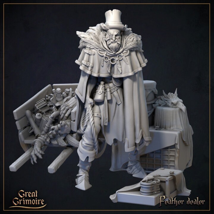 Feather Dealer Merchant DnD Dungeons and Dragons 28mm/32mm TTRPG Fanta ...