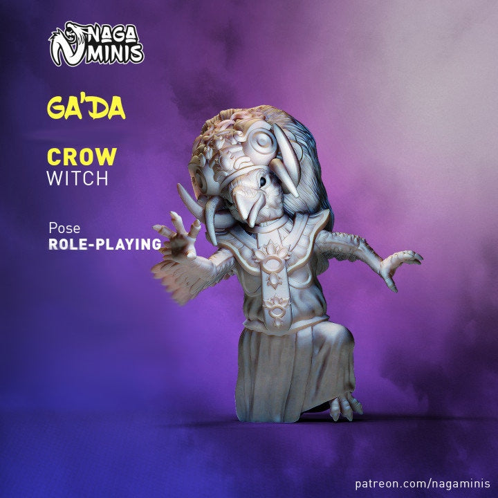 Crow Folk Witch DnD Dungeons and Dragons 28mm/32mm Fantasy Townsfolk N ...